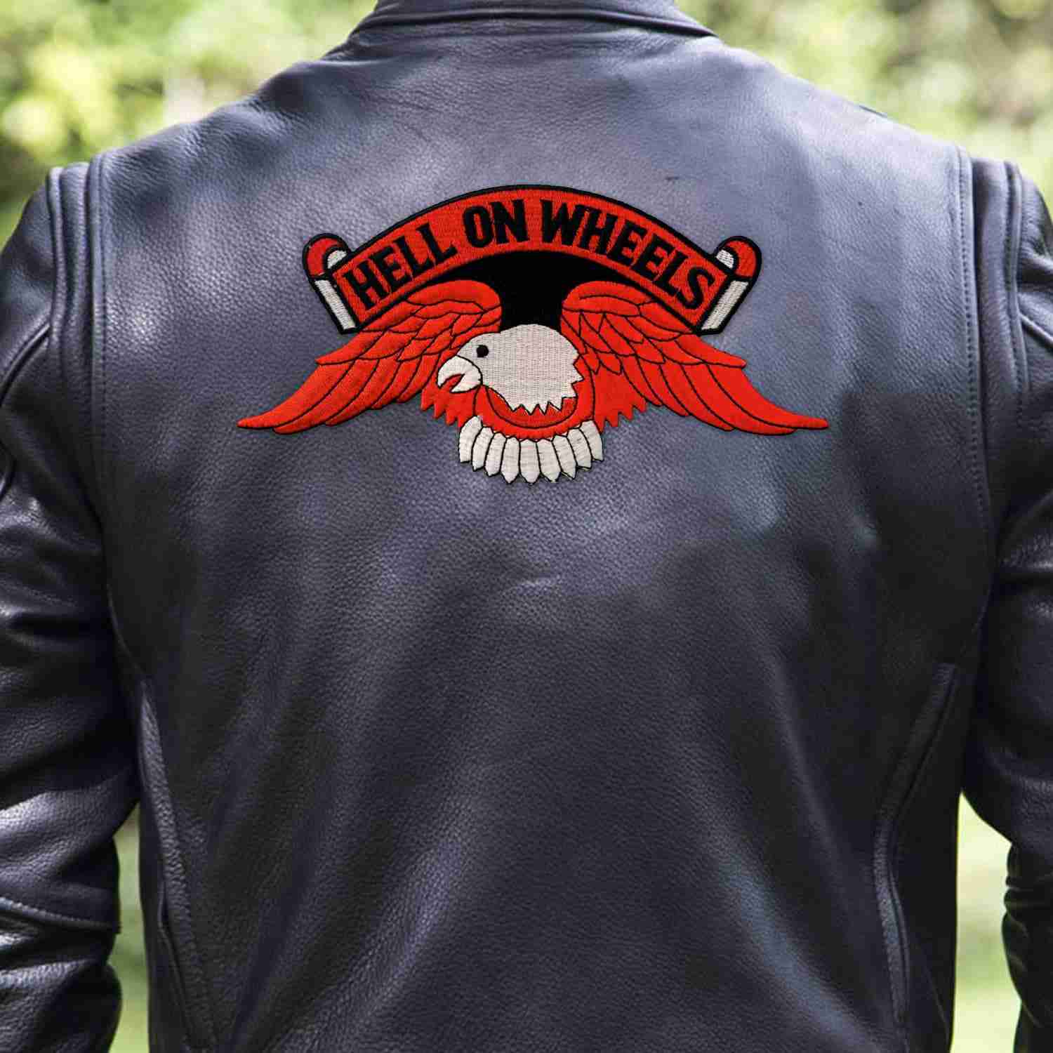 Hell on Wheels Orange Eagle Back Patch Iron On Patches – Laughing Lizards