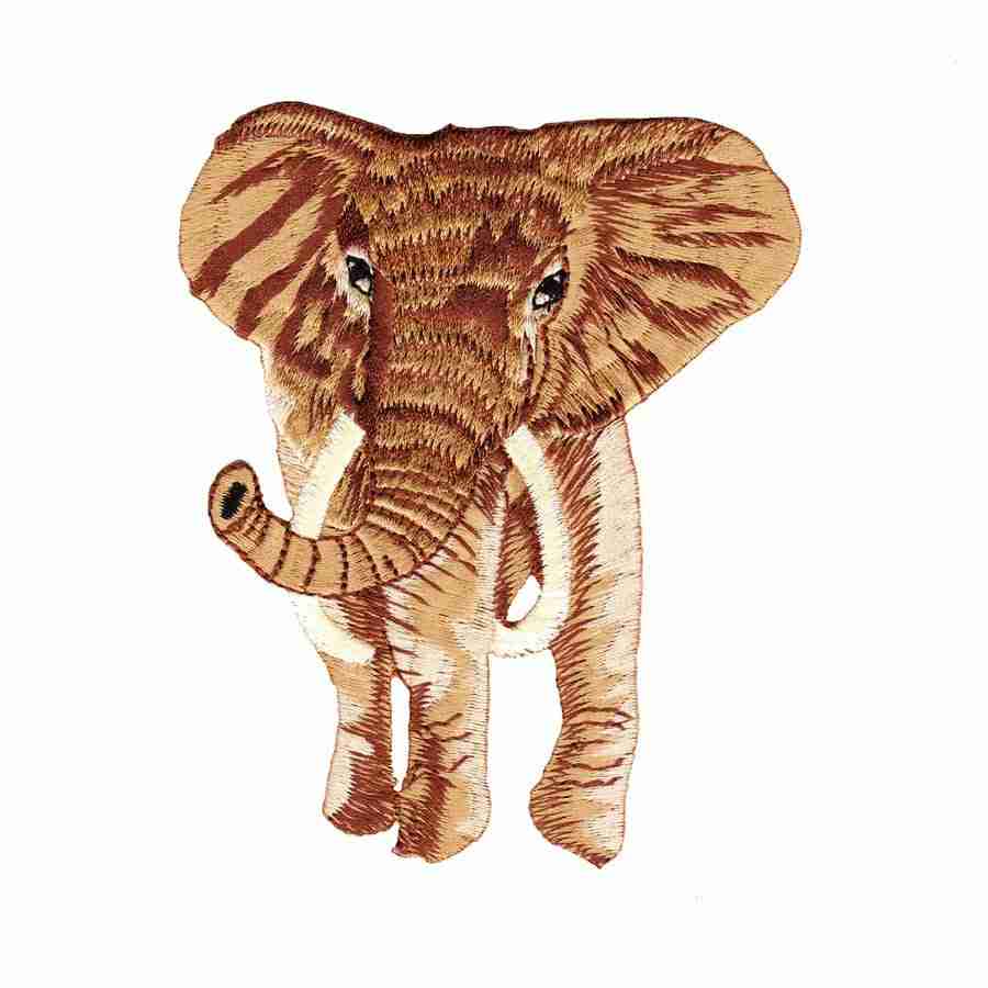 Elephants - Elephant Iron On Jungle Patch Applique - Small 2-3/8" H – Laughing Lizards