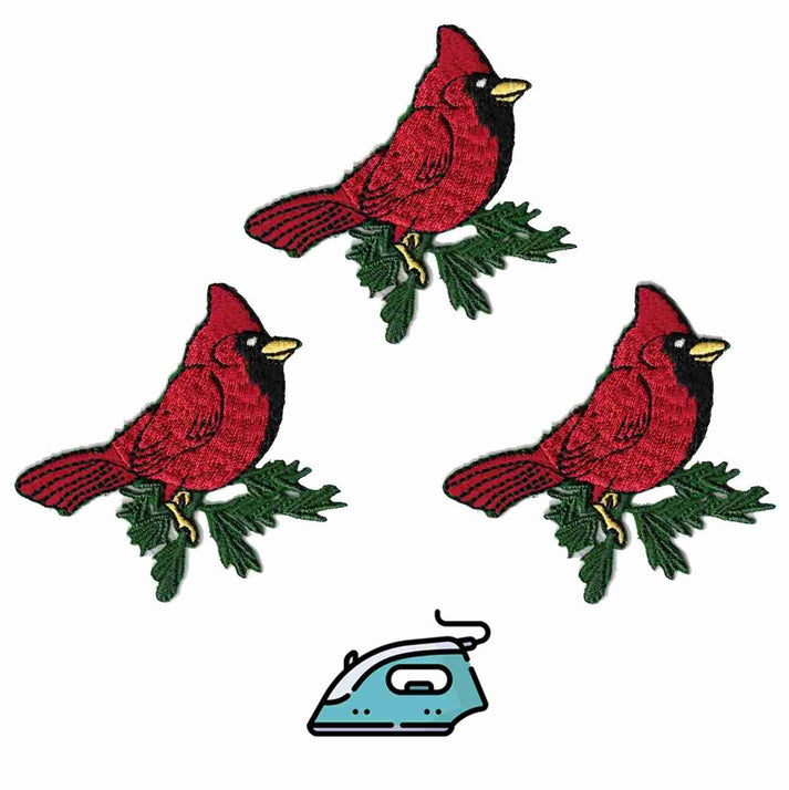 Cardinal Iron On Bird Patch Applique – Laughing Lizards