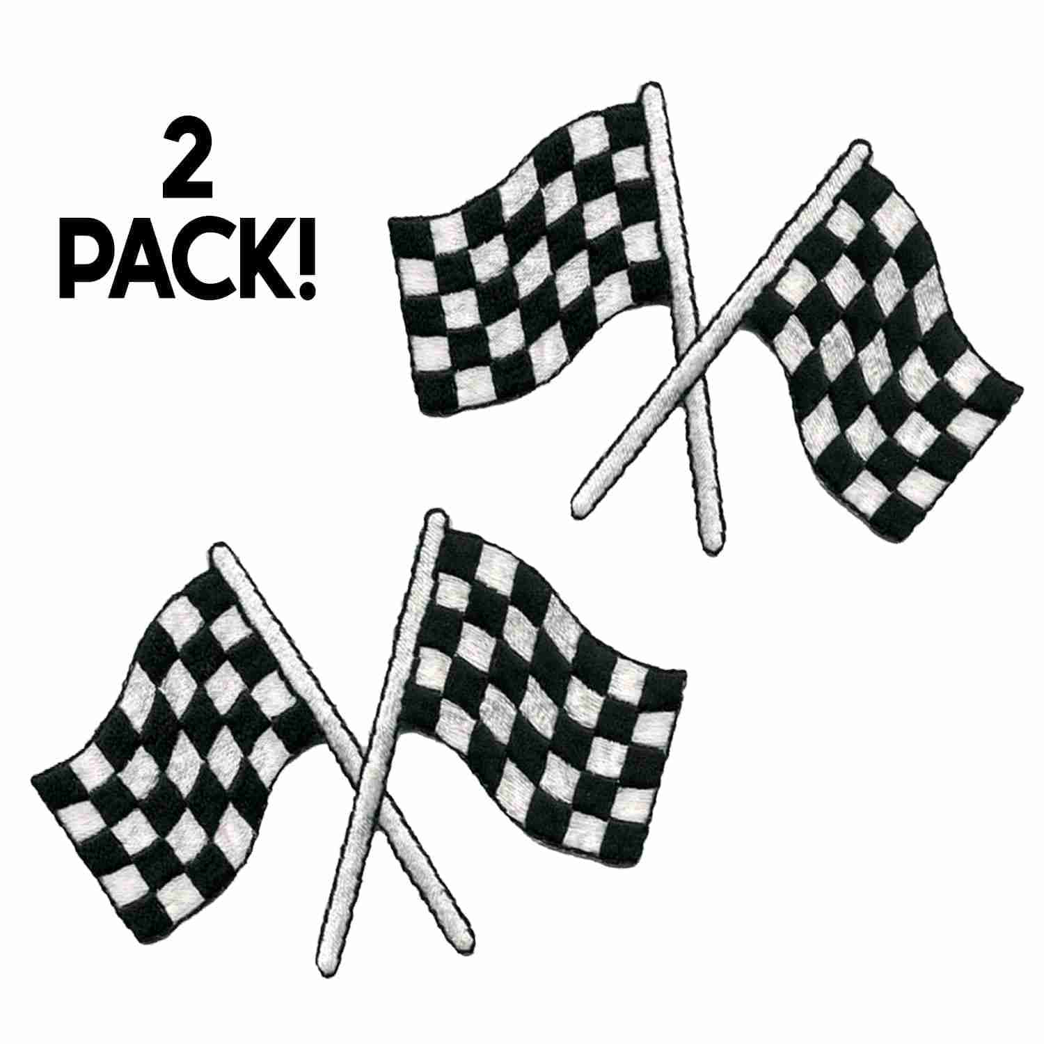 Iron on Checkered Flag Racing Patch Applique – Laughing Lizards