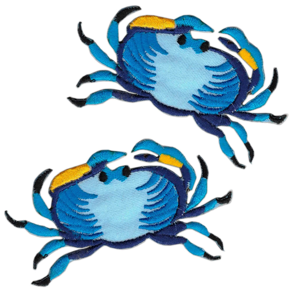 Blue Crab Crustacean Iron On Seafood Patches Appliques – Laughing Lizards