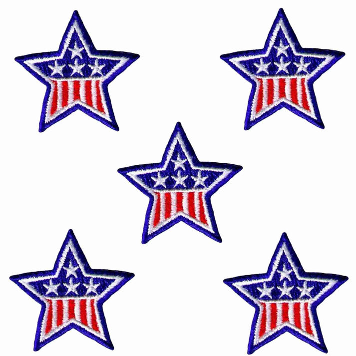 1.75 Inch American Flag Style Iron On Star Patch (5-Pack) – Laughing ...