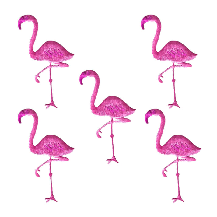 Small Pink Flamingo Iron On Tropical Bird Patch Applique – Laughing Lizards