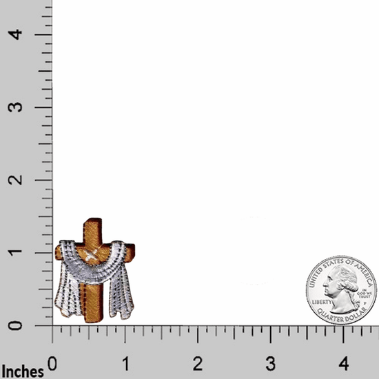 Jesus Cross with Robe Iron On Christian Patch Applique – Laughing Lizards