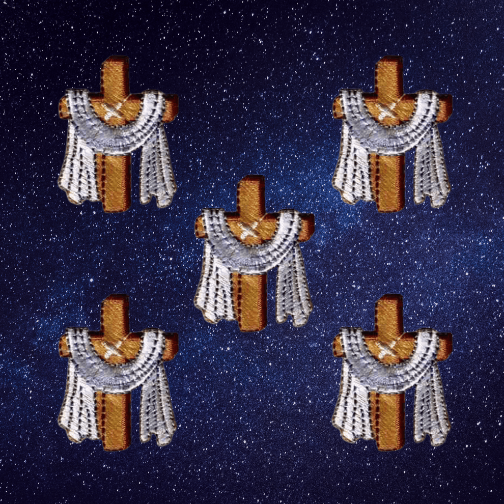 Jesus Cross with Robe Iron On Christian Patch Applique – Laughing Lizards