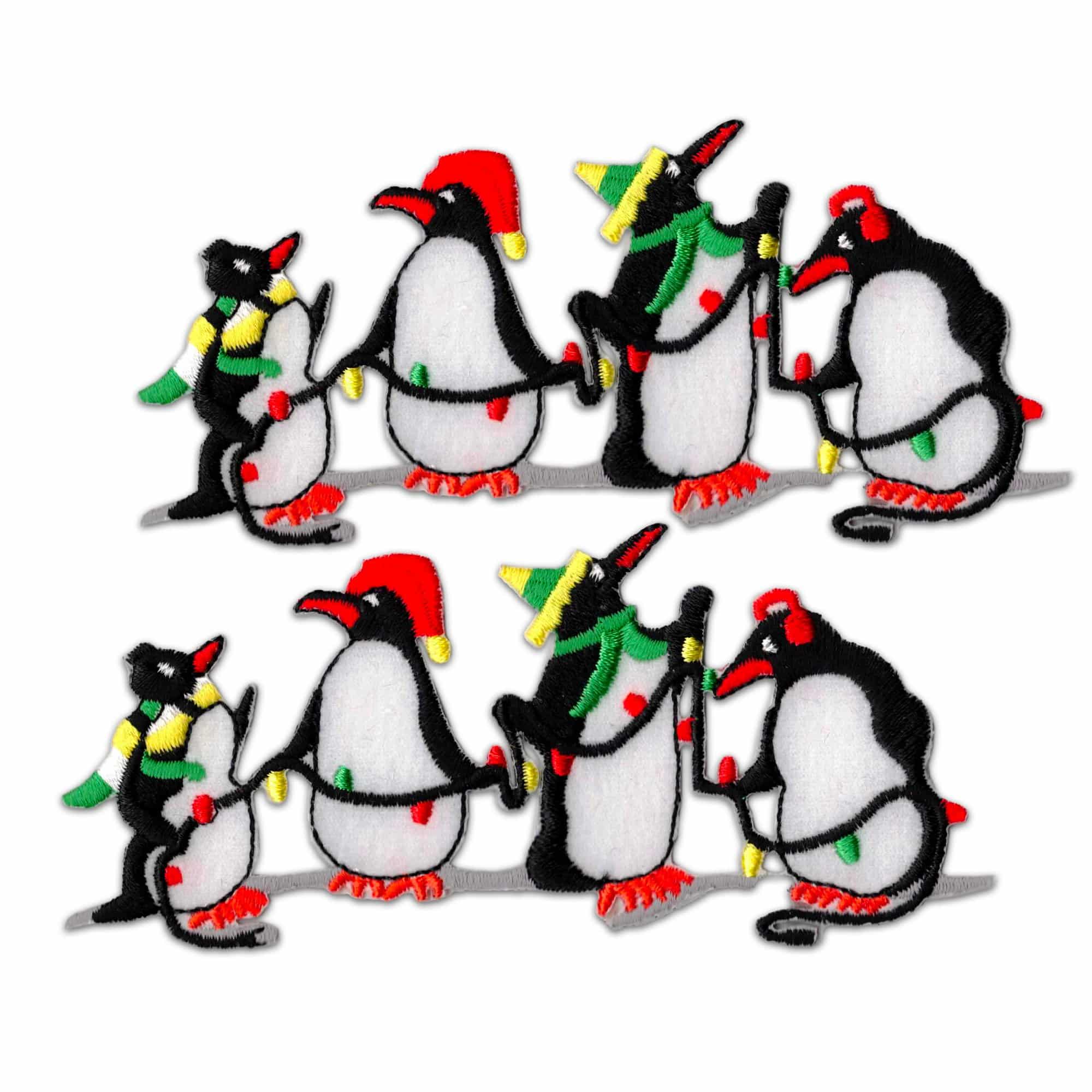 Holiday Penguins Iron On Patch Applique – Laughing Lizards